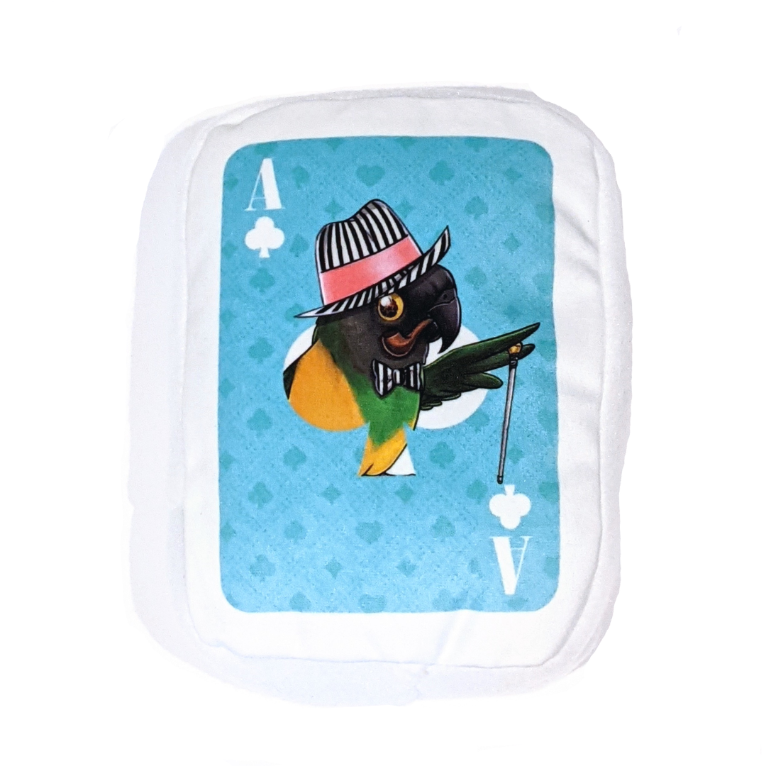 PARROT PLUSH MONTY POKER CARD BLUE COLLECTOR PLUSH PILLOW ENKY SKULLS ...
